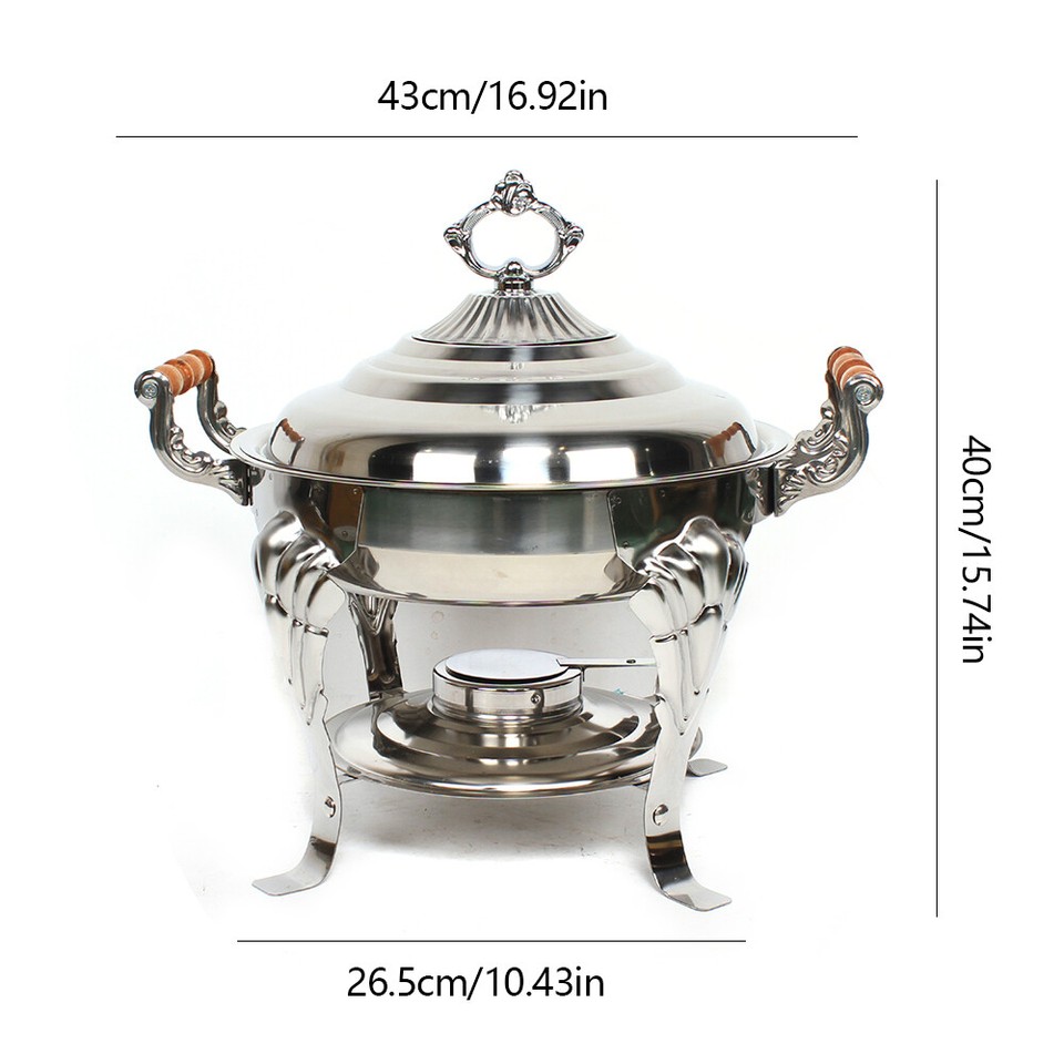 For Restaurant Round Buffet Chafing Dish Catering Food Warmer Stainless ...