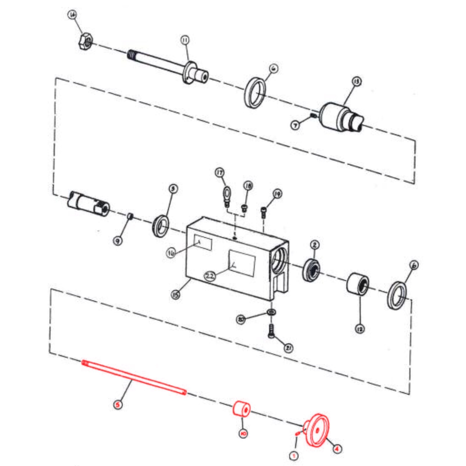 Kwik-Way Arbor/Spindle Draw Bar & Handwheel Assembly for 102 Brake ...