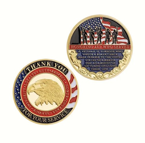 Thank You For Your Service "Honoring All Who Served" Challenge Coin ...