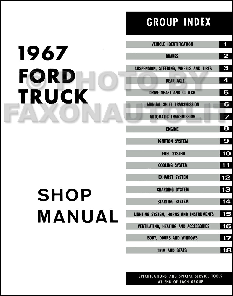 1967 Ford Truck Shop Manual NEW Set Pickup F100 F250 F350-F1000 Repair ...