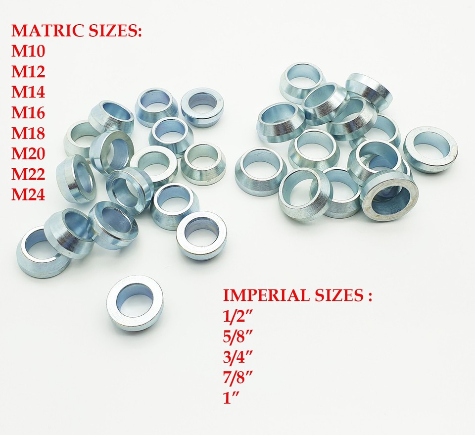 M8 Rose Joint Misalignment Spacers Male Female Spacer TAPERED WASHER ...