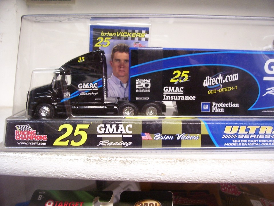2004 1/64 #25 BRIAN VICKERS GMAC/DITECH NASCAR HAULER W/1/64 BONUS CAR ...