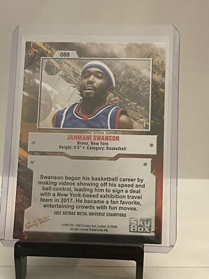 2022 Skybox Metal Universe Champions - #88 Jahmani Swanson Harlem ...