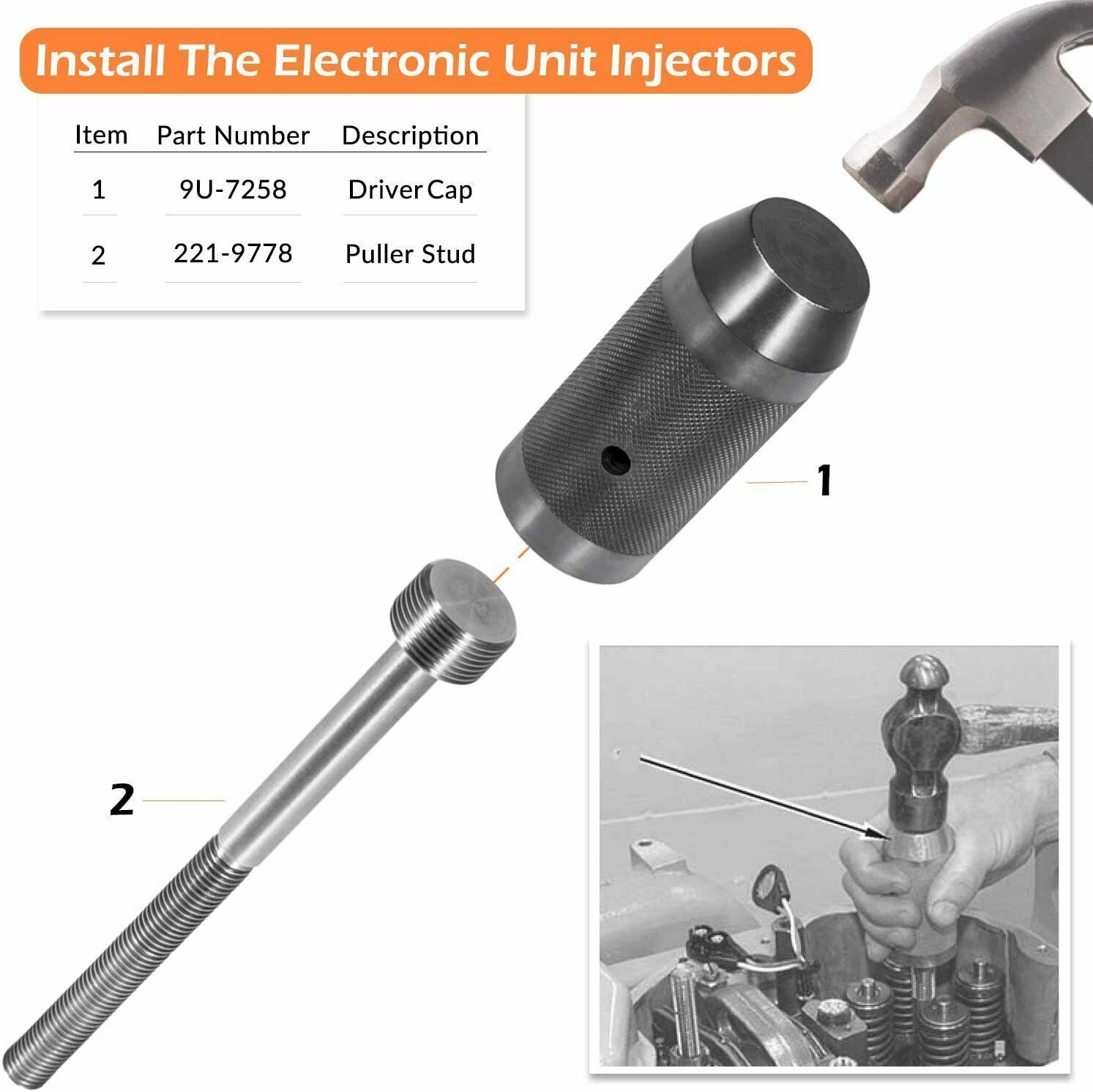 Injector Sleeve Cup Remover Installer Tool Set 9U-6891 for CAT 3406E ...