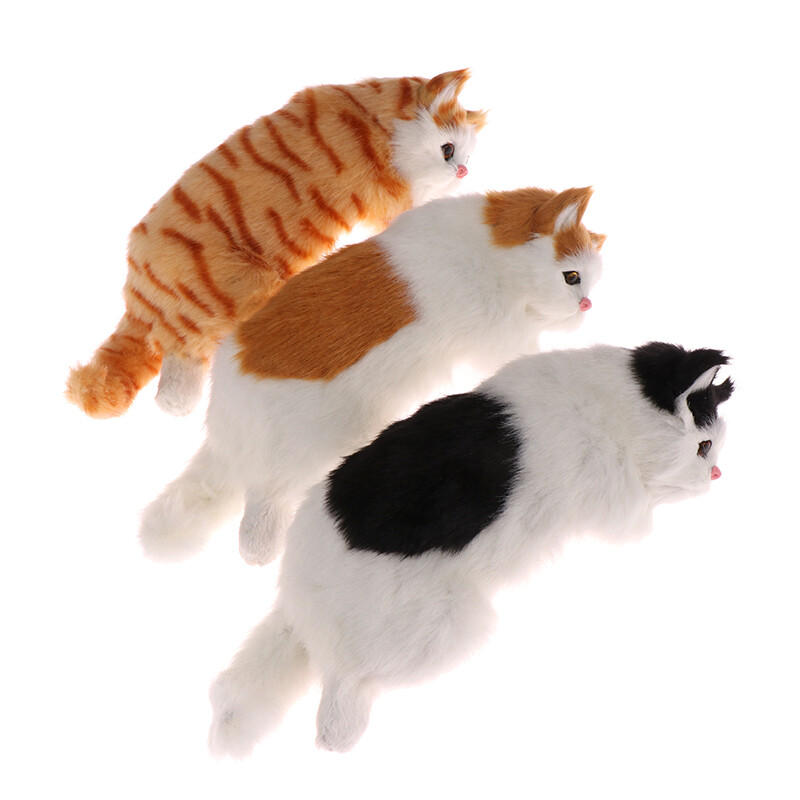 Cute Plush Fake Cat Art Ornaments Figurine Home Desk TV Hanging Toys ...