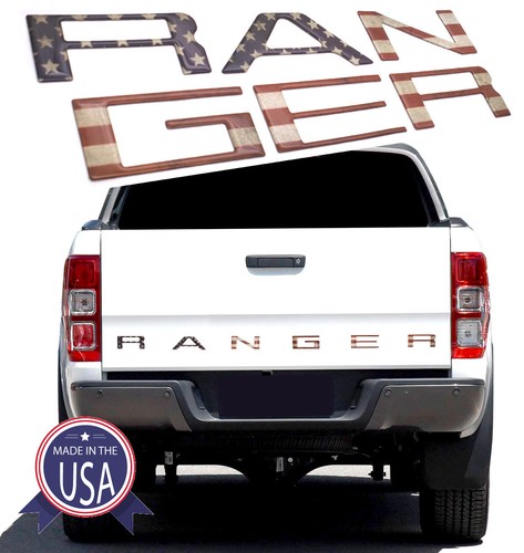 Vintage USA Flag 3D Raised Tailgate Inserts Letters for 2019-2021 Ford ...