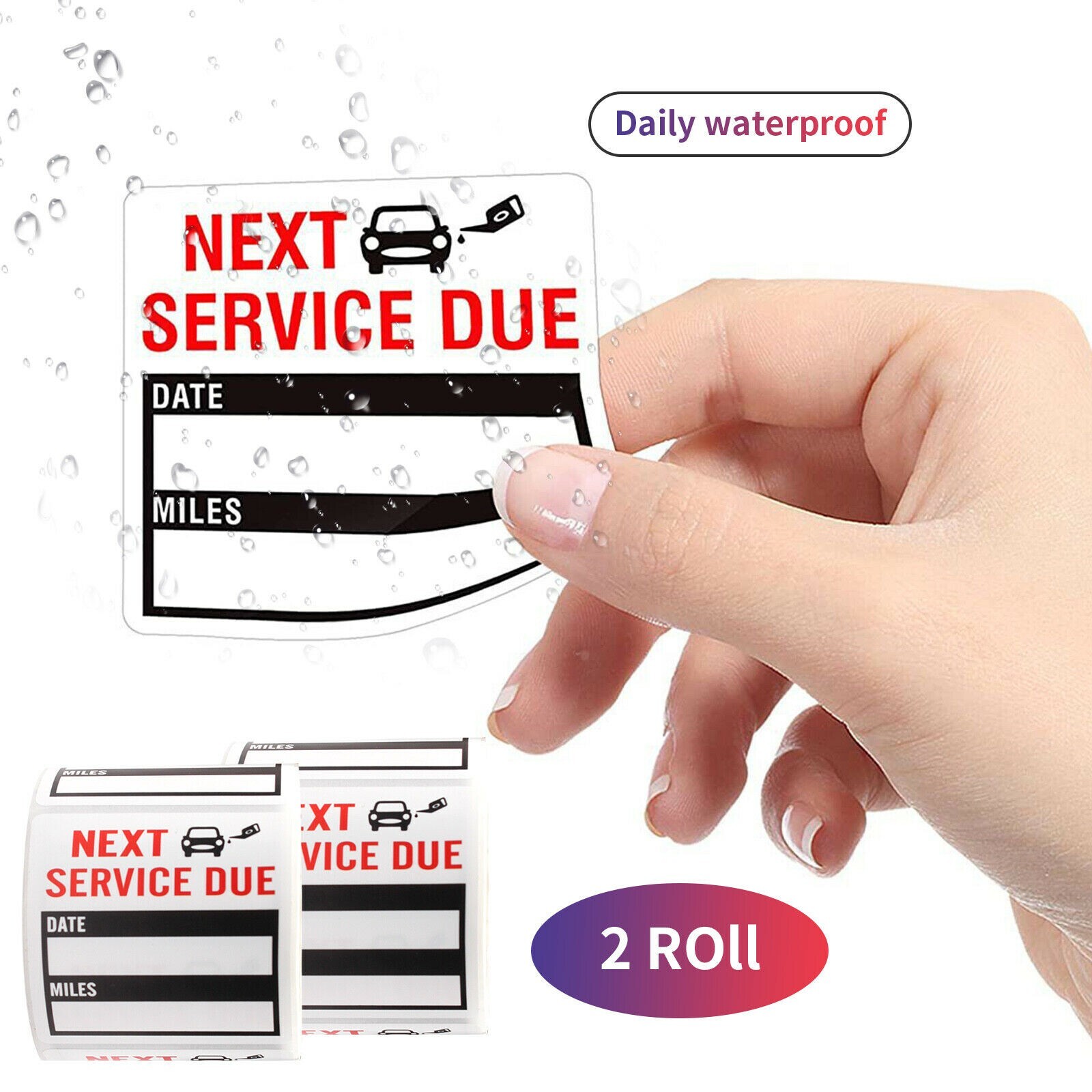 300 Oil Change Service Reminder Stickers Clear Window Lite Sticker Pack ...