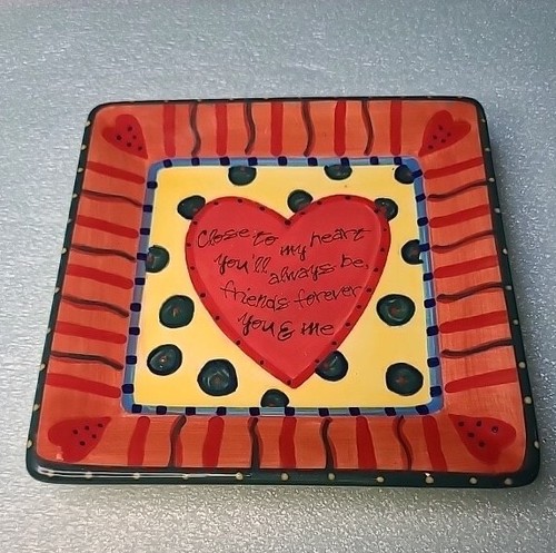 Joyce Shelton Social Expressions Cute LoveHeart Plate 6 “ Square ...