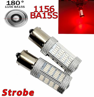 Strobe Red Backup Reverse P21W 1156 3497 BA15S 7506 1141 92 LED Bulb A1 ...