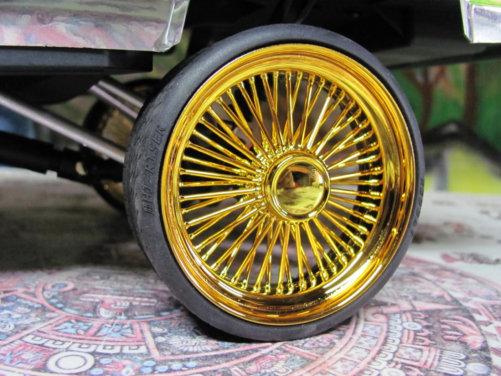 "Gold" 1/10 Redcat R/C Lowrider/Donk 26"ers Wire Wheel & Tire Set HTF ...