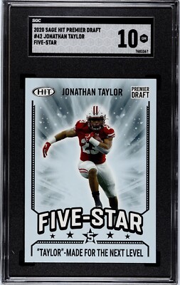 2020 Sage Hit #42 Jonathan Taylor Five Star SGC 10 GEM MINT Rookie RC ...