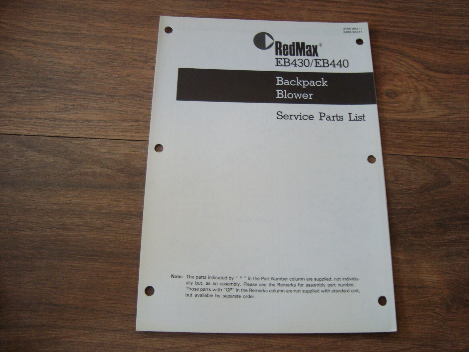 Red Max EB430 EB440 Back Pack Blower Service Parts List PWI | eBay