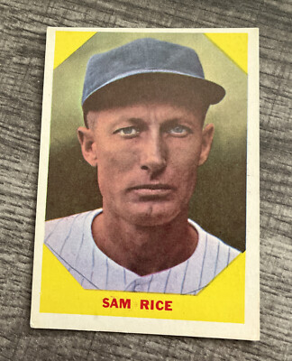 1960 Fleer Baseball Greats #34 Sam Rice, Washington Senators - EX ...