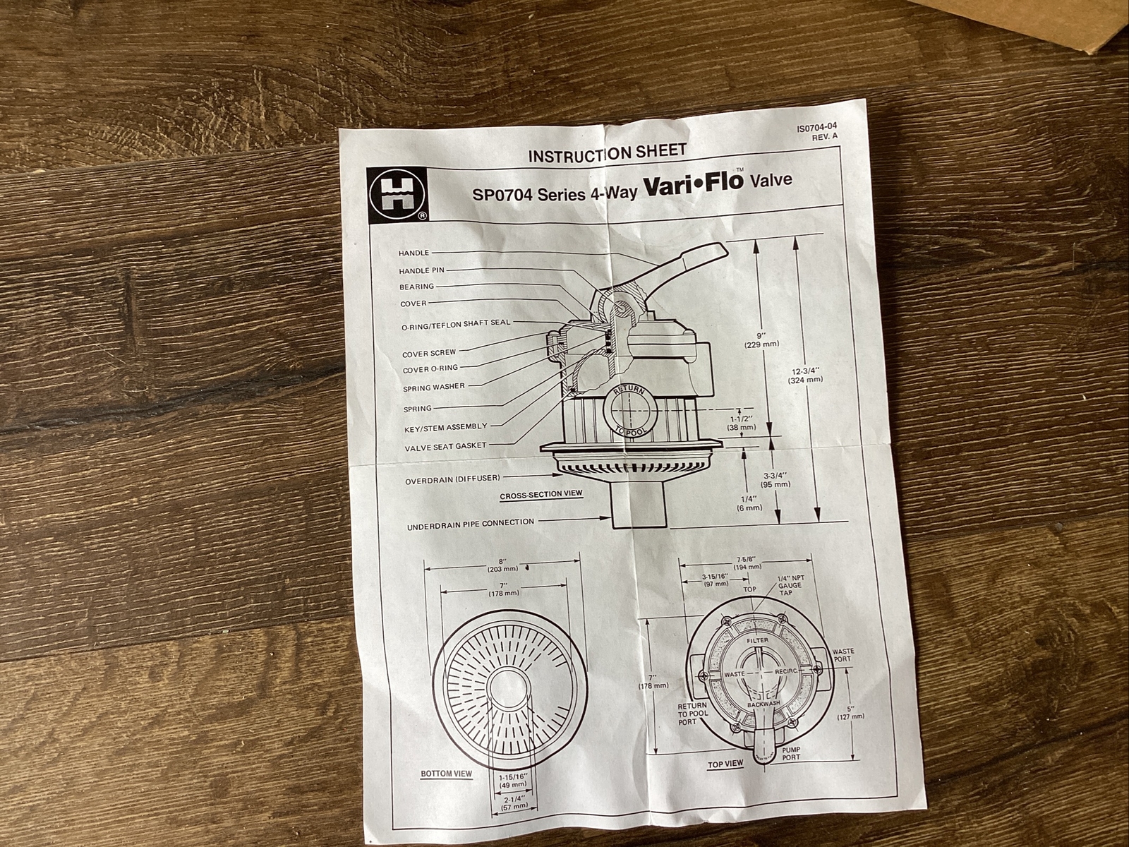 NEW Hayward SP0704TX 4-Way Vari-Flo Valve 2” Top Mount Sand Filter ...