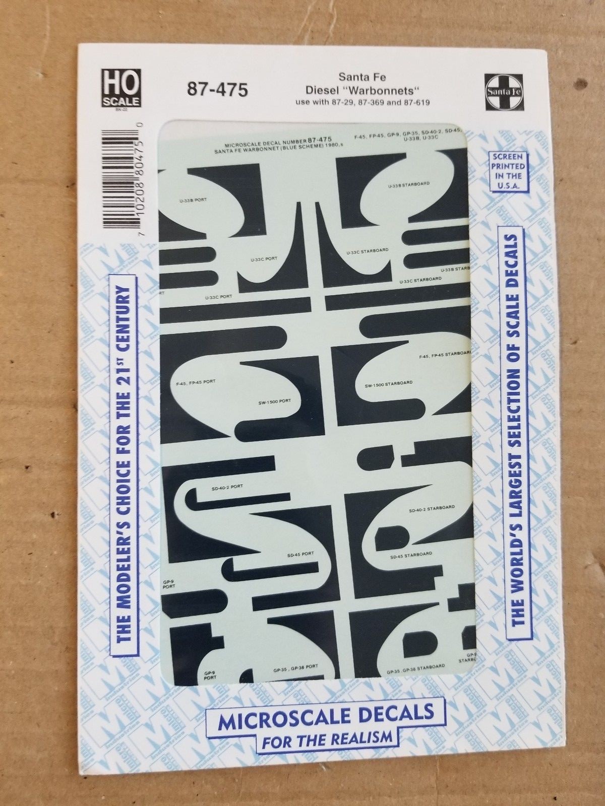 Microscale Decal HO 87-475 SPSF Merger Scheme 1986 Warbonnet Outlines ...