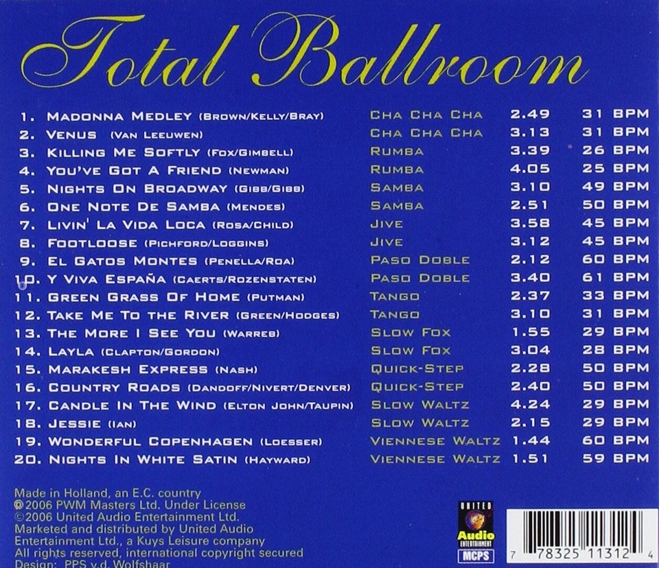 Dancing Like The Stars: Total Ballroom (CD, 2006, United Audio) *NEW ...