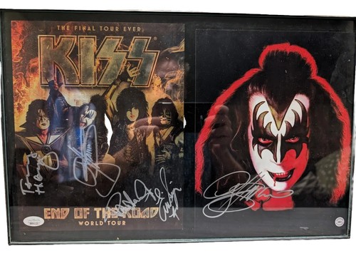 KISS (2) 8X10 Signed AUTOGRAPH FULL BAND JSA COA PLUS GENE SIMMONS AUTO ...