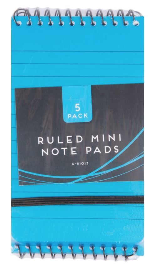 5 Mini Note pads Spiral Bound Ruled Lined Small Pocket Notebooks ...
