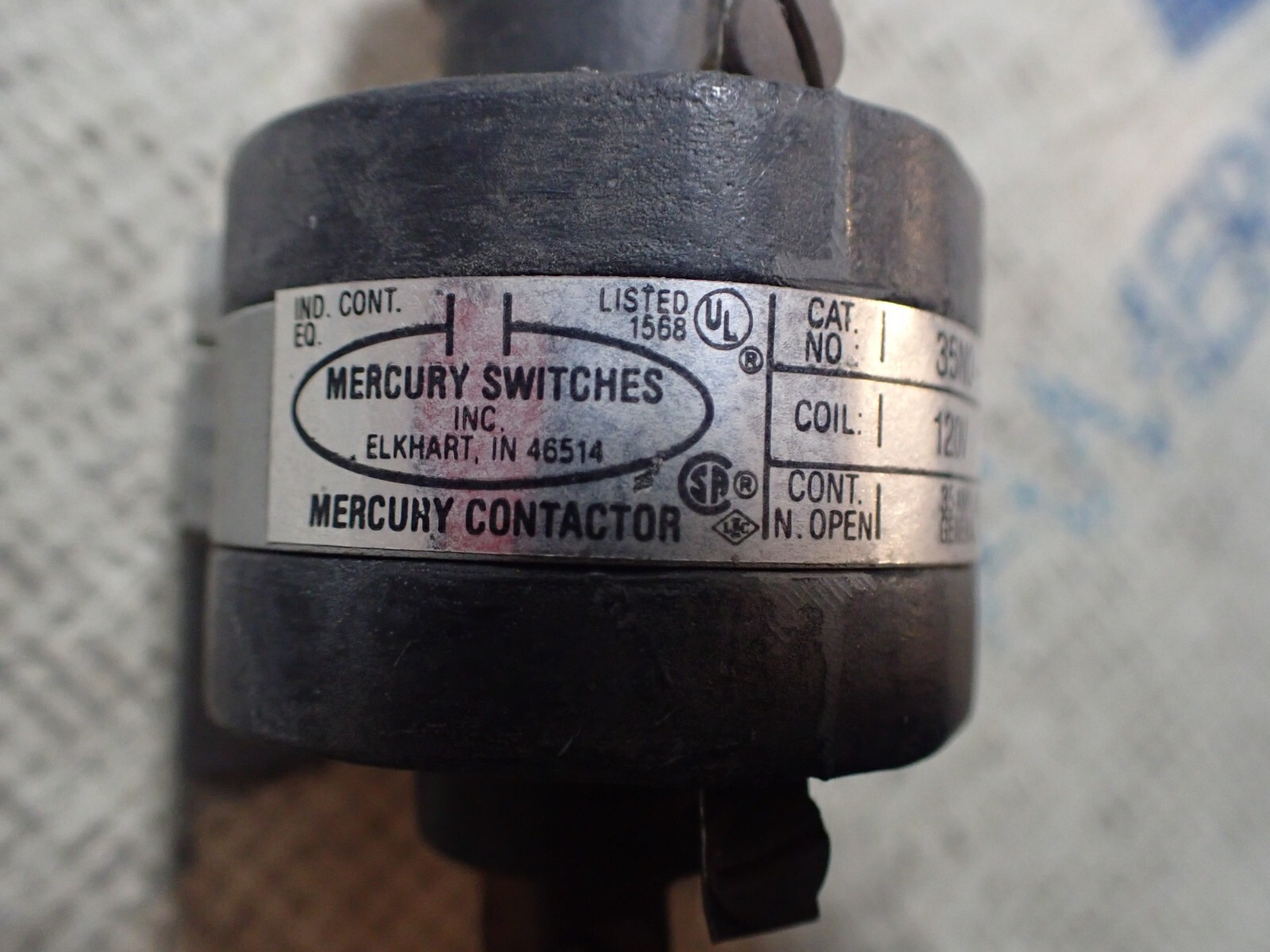 Mercury Switches Mercury Contactor 35NO-120AH 120v 35 amp USED | eBay