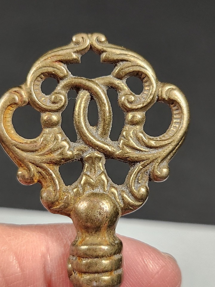 Ornate antiqued brass colored skeleton key | eBay