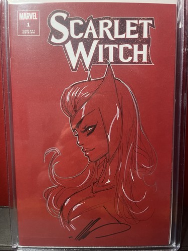 Scarlet Witch #1 Red Sketch Virgin Signed And Original Art By Ale Garza ...