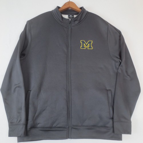 Michigan Wolverines Colosseum Jacket Mens XL Gray Sherpa Lined Full Zip ...