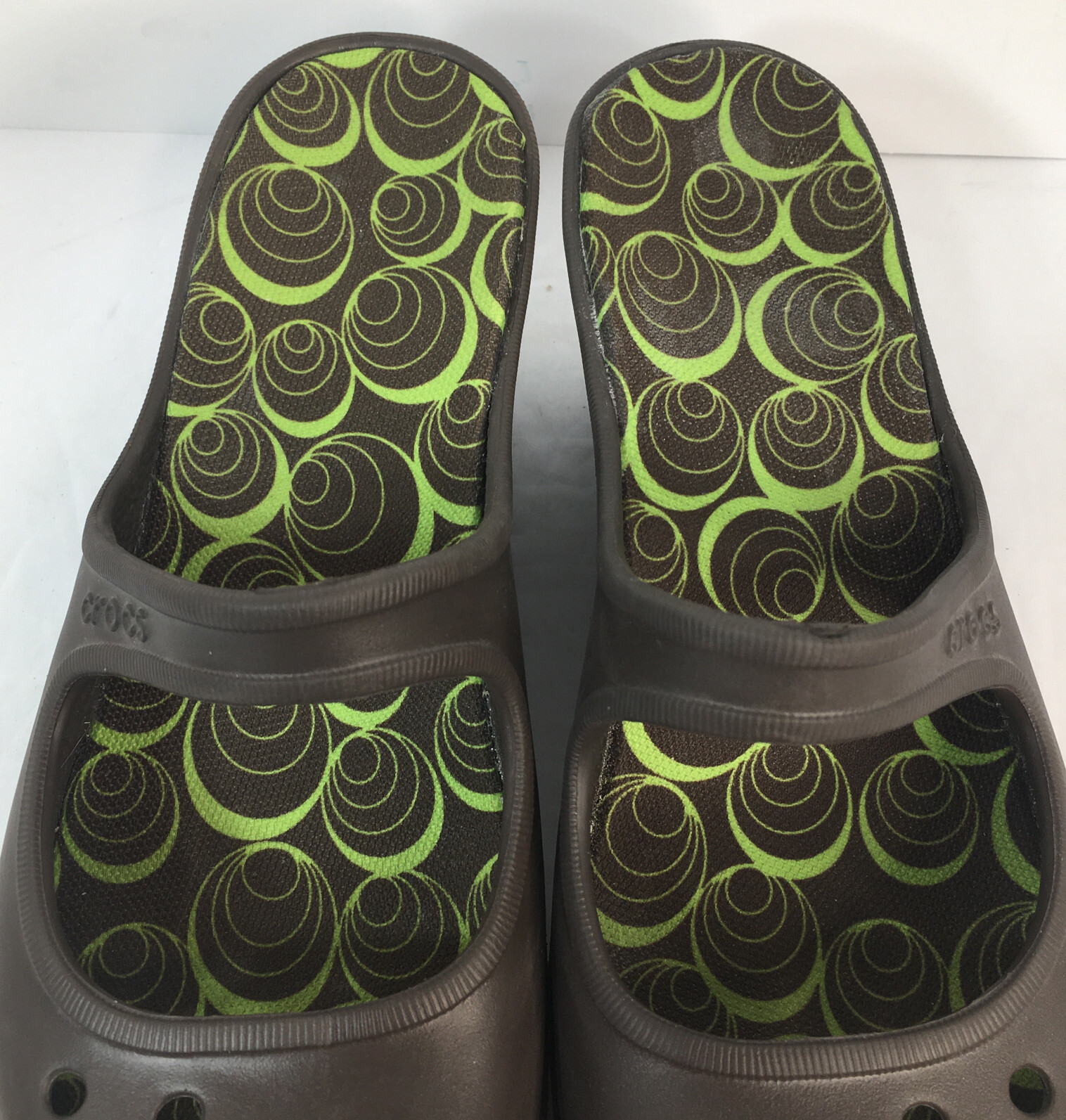 Crocs Frances Mary Jane Women's Size 9W Brown Wedge Heel Clogs Slip On ...