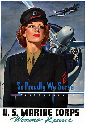 WWII U.S. Marine Corps Women's Reserve recruiting poster 13 x 19" Photo ...