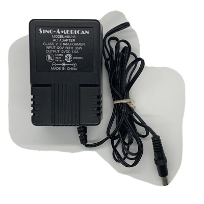 SINO-AMERICAN A51215 AC ADAPTER 120V 60Hz 35W 12VDC 1.5A | eBay