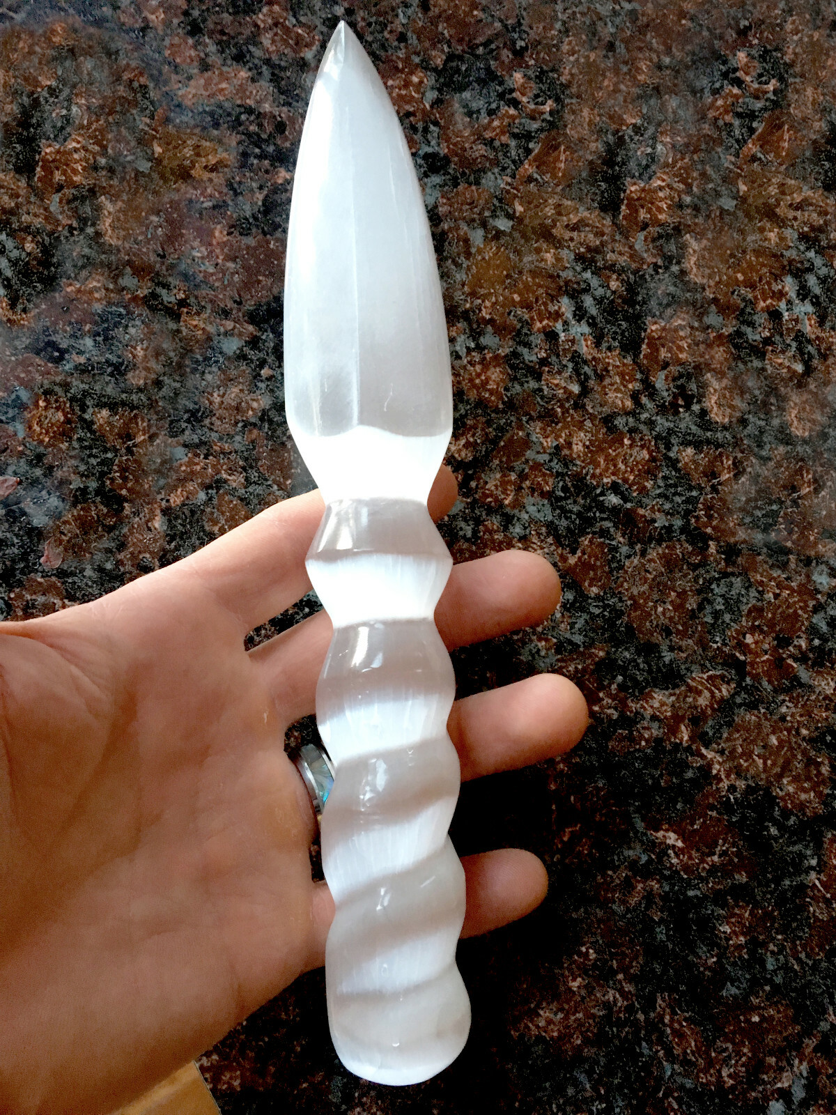 XL " Selenite Dagger Wand Reiki Energy Cleansing Crystal Sword Knife ...