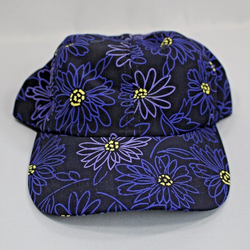 EP Pro Ladies Golf Ball Cap Black Purple and Yellow Flowers Adjustable ...