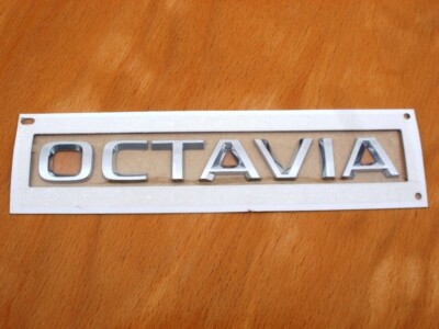 new genuine OEM Skoda Octavia rear lettering chrome emblem badge ...