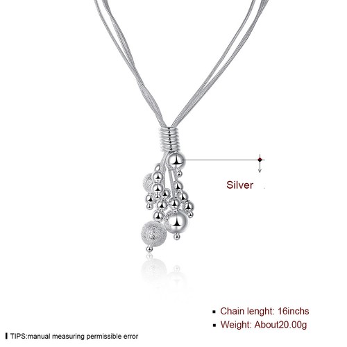 Wholesale925 Sterling Silver Filled Scrub Bead Grape Pendant Chain ...