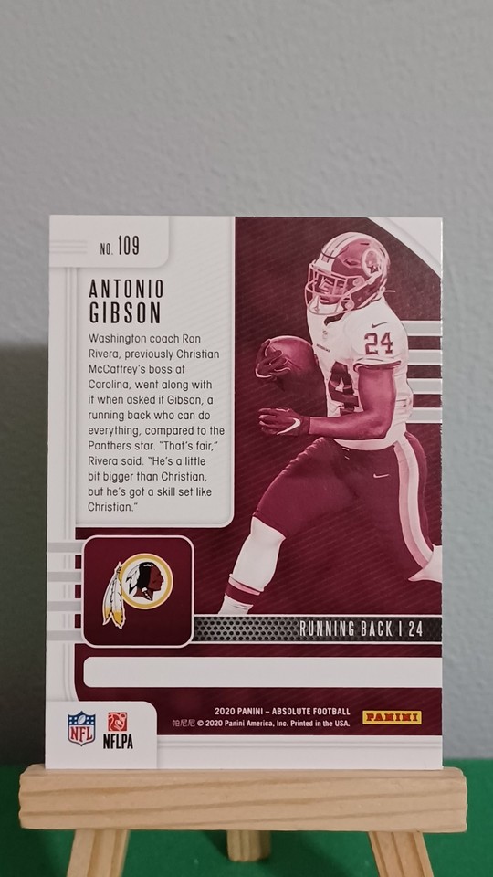 2020 Panini Absolute #109 Antonio Gibson RC Washington Redskins ...