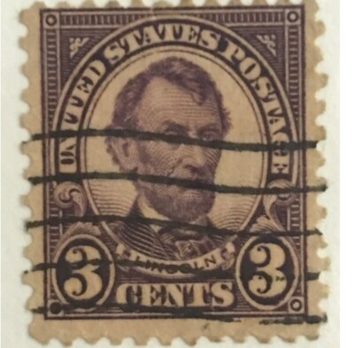 Abraham Lincoln Violet Stamp - Used, 1923, 3¢ | eBay