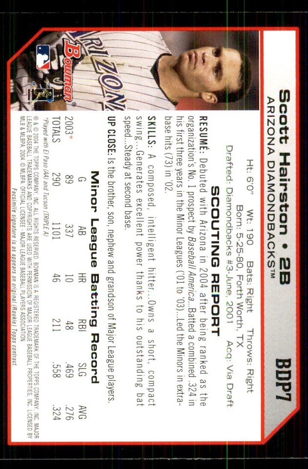 2004 Bowman Scott Hairston Baseball Cards #BDP7 | eBay