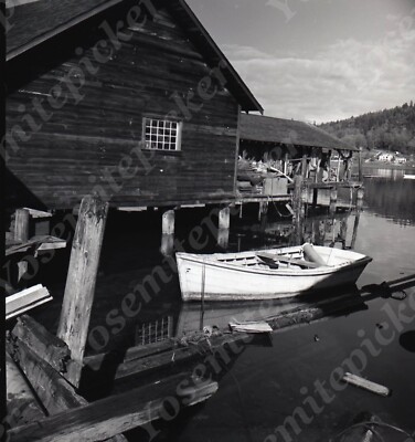 a13 Original Negative 1961 Gig Harbor Boat dock row boat 708a | eBay ...