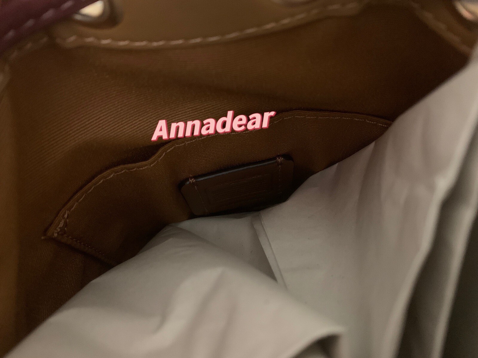 Coach Dempsey Drawstring Bucket Bag 15 With Bow Print In Chalk Wine NWT ...