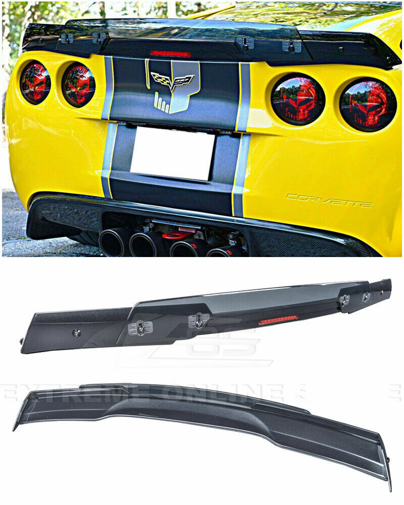 C6.5 Carbon Flash Rear Spoiler Smoke Tinted Wickerbill For Corvette C6 ...