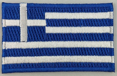 Greece Flag Patch Embroidered Iron On Applique Greek Hellas | eBay