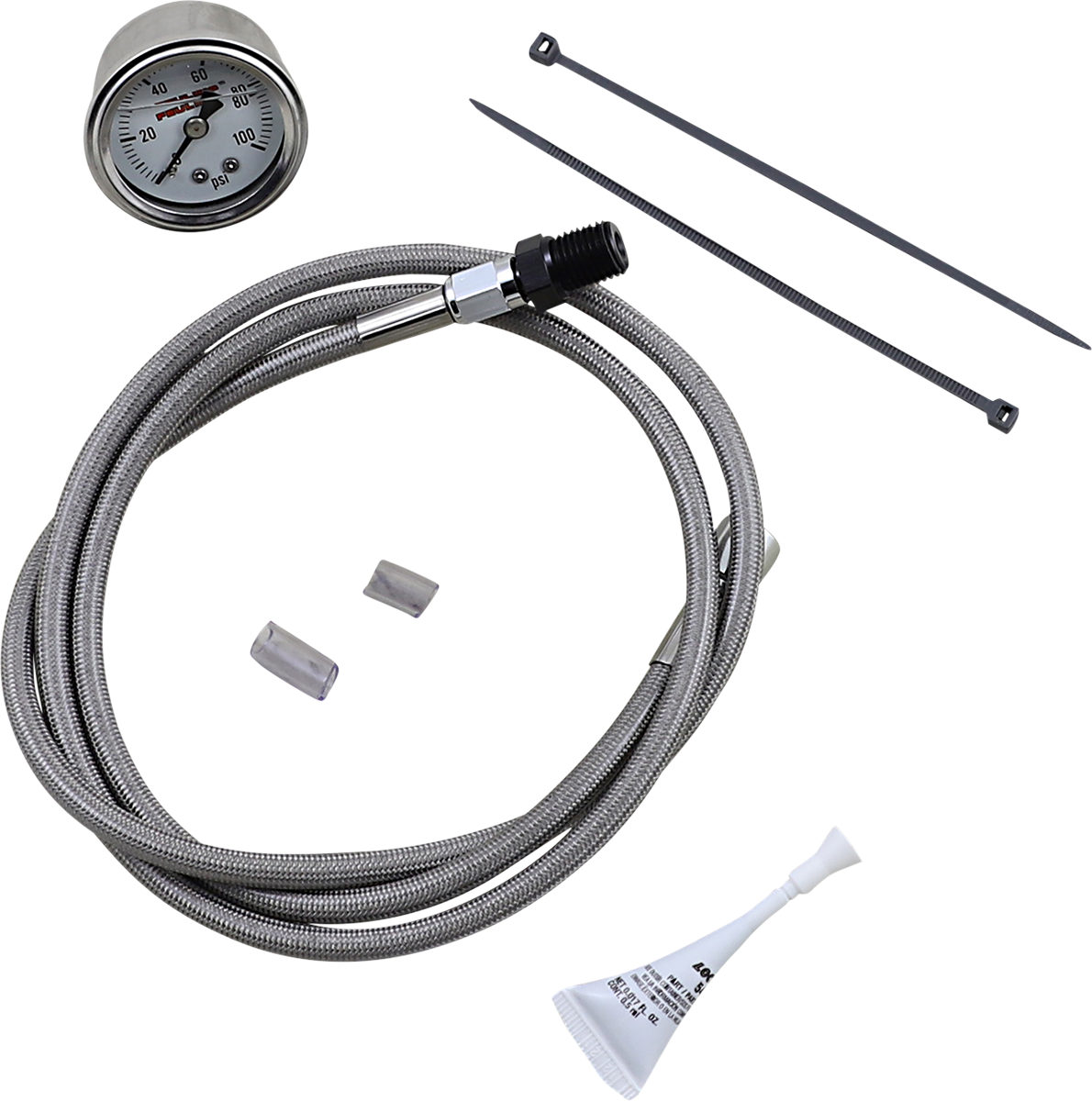 Feuling - 9044 - Remote Oil Pressure Gauge/ Line Kit, Stainless /Chrome ...