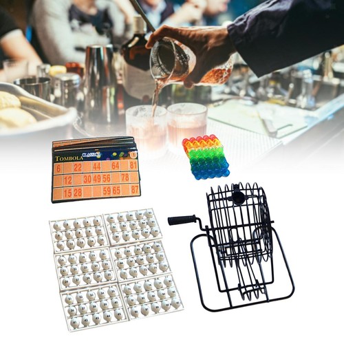 Traditional Bingo Game Deluxe Metal Bingo Machine Toy for Holiday Home ...