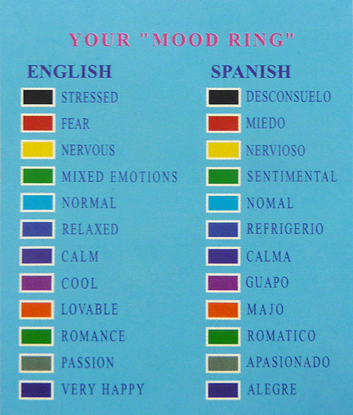 2 Best Friend Colour Changing Mood Rings & 2 Free Mood Charts ...