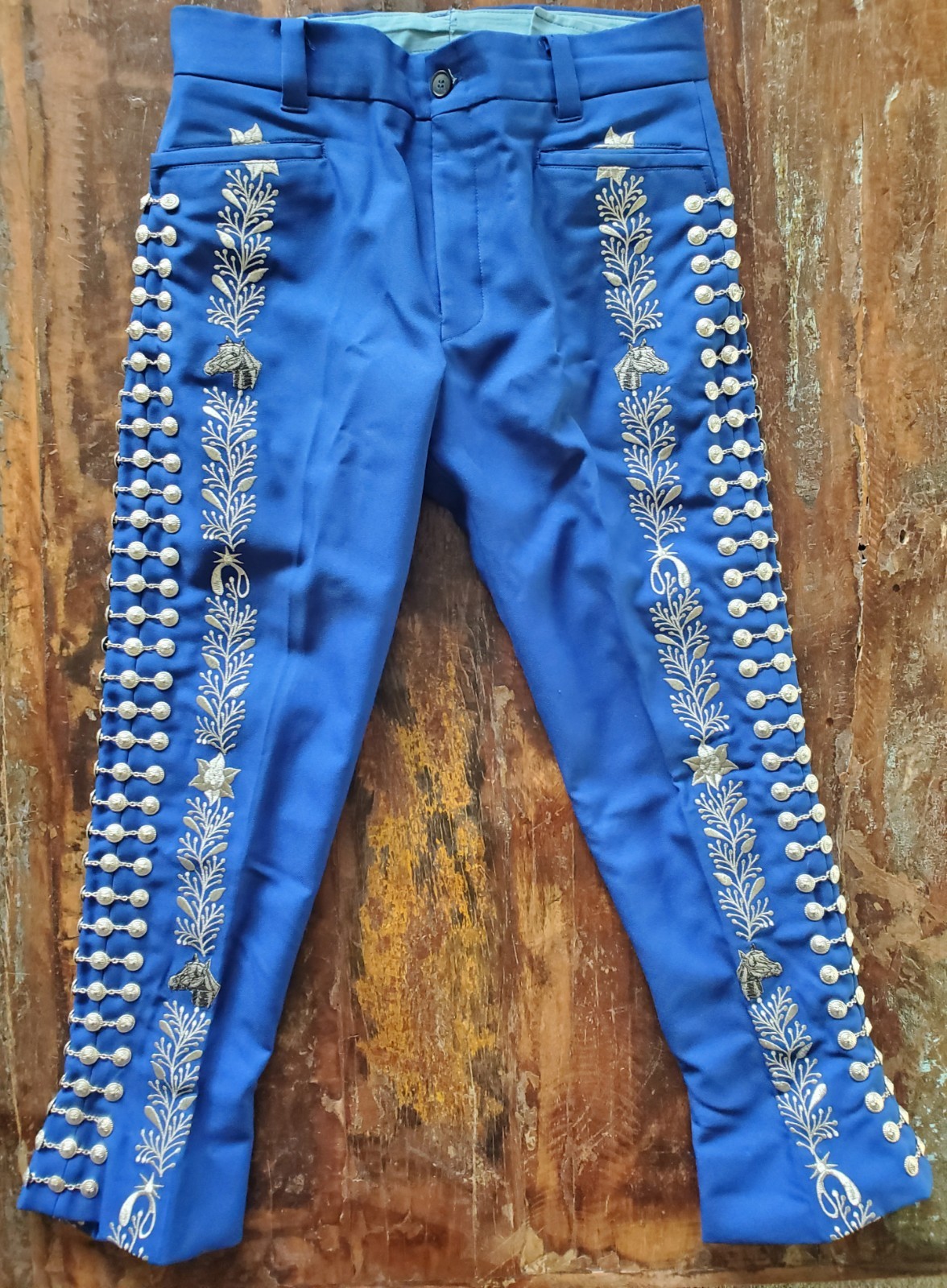 Authentic Vintage Men’s Mariachi Traje de Charro Suit – Blue with ...