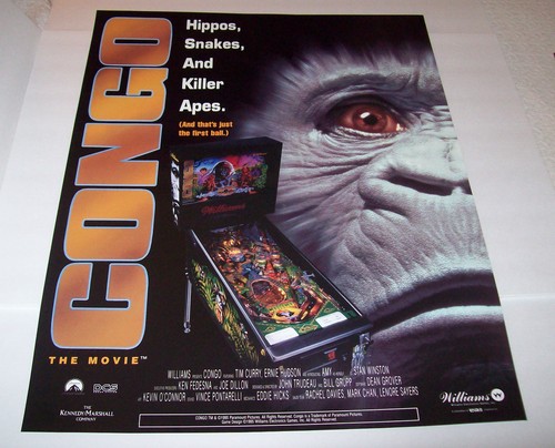 Congo Pinball Machine Game Big POSTER Ape Gorilla Wall Artwork Original ...