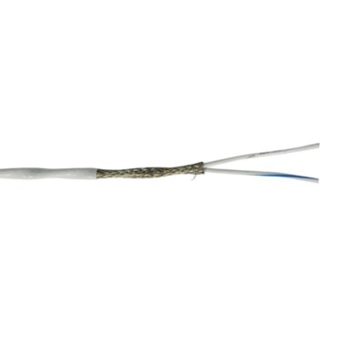 M27500-24TG2T14 24 AWG 2 Conductor Shielded 150°C Mil-Spec Wire White ...