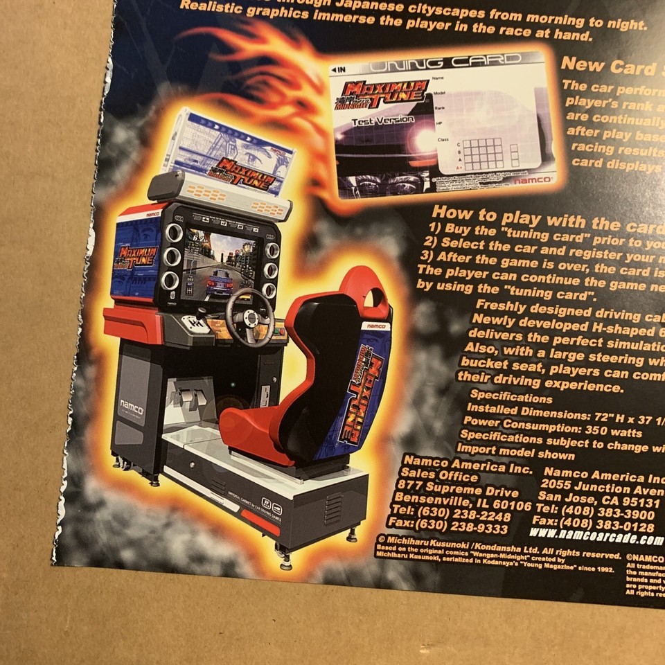 original ad 11- 8.5'' 2004 Maximum Tune Namco ARCADE VIDEO GAME FLYER ...