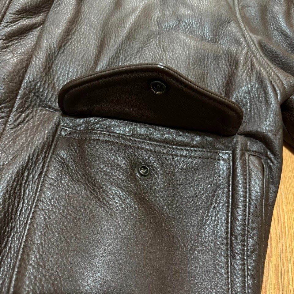 Vintage US Wings Flight Type A-2 Full Zip Brown Leather Jacket Size ...