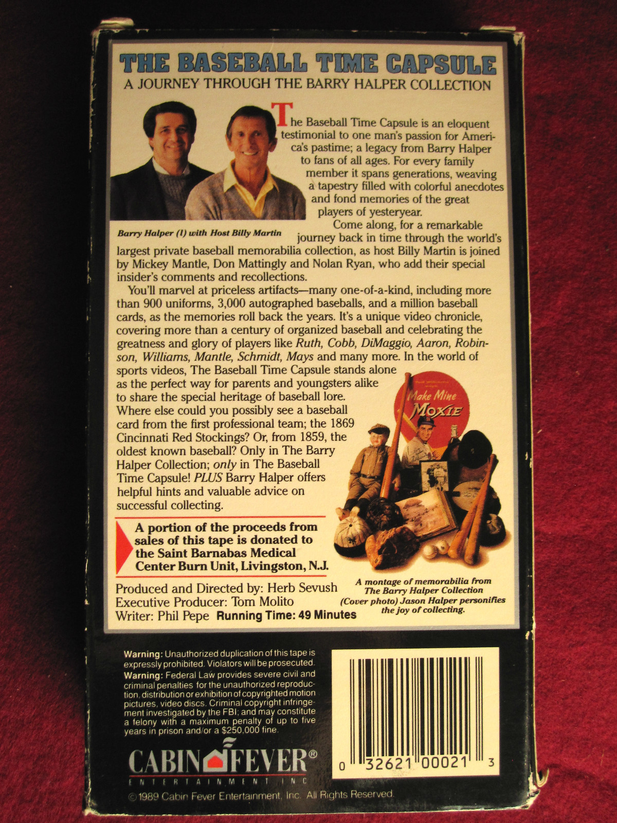 The Baseball Time Capsule VHS Barry Halper Rare Collectibles Billy ...