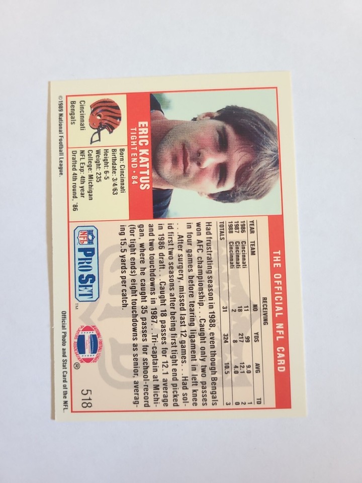 1989 NFL Football Cards Eric Kattus 518 | eBay